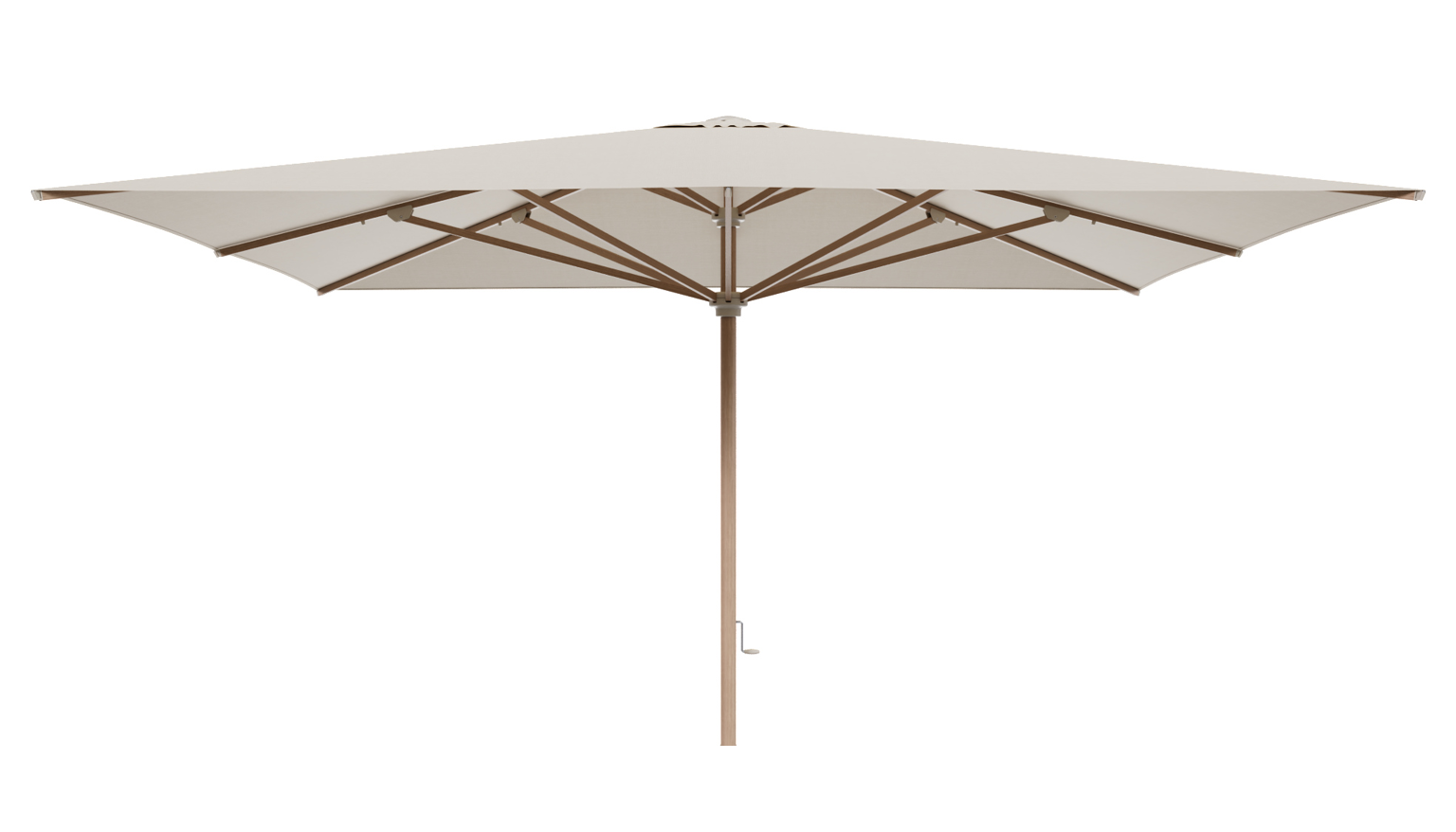 Solino staanparasol in aluminium houtlook met beige all weather ...