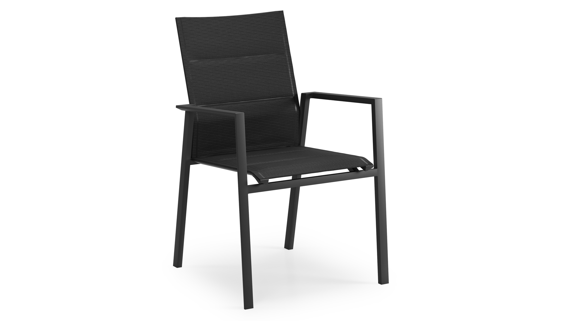 Cirello stapelbare tuinstoel in zwart aluminium en zwart comfort ...