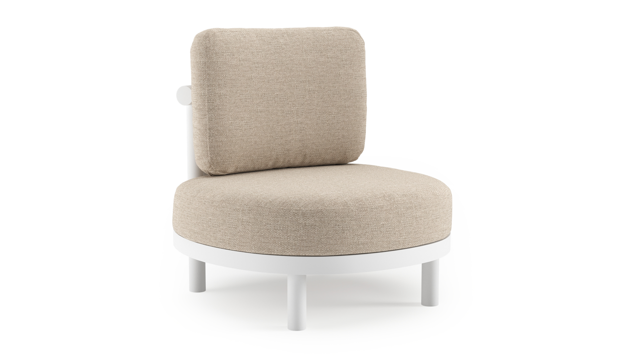 Lindo loungestoel in wit aluminium met rustic weather+ softtouch kussen ...