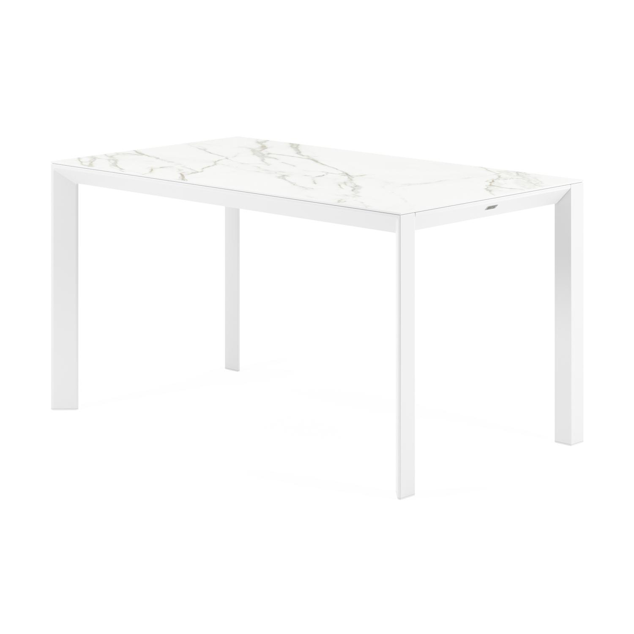 Malito tuintafel in wit aluminium en volkeramiek calacatta - L 140 x B ...