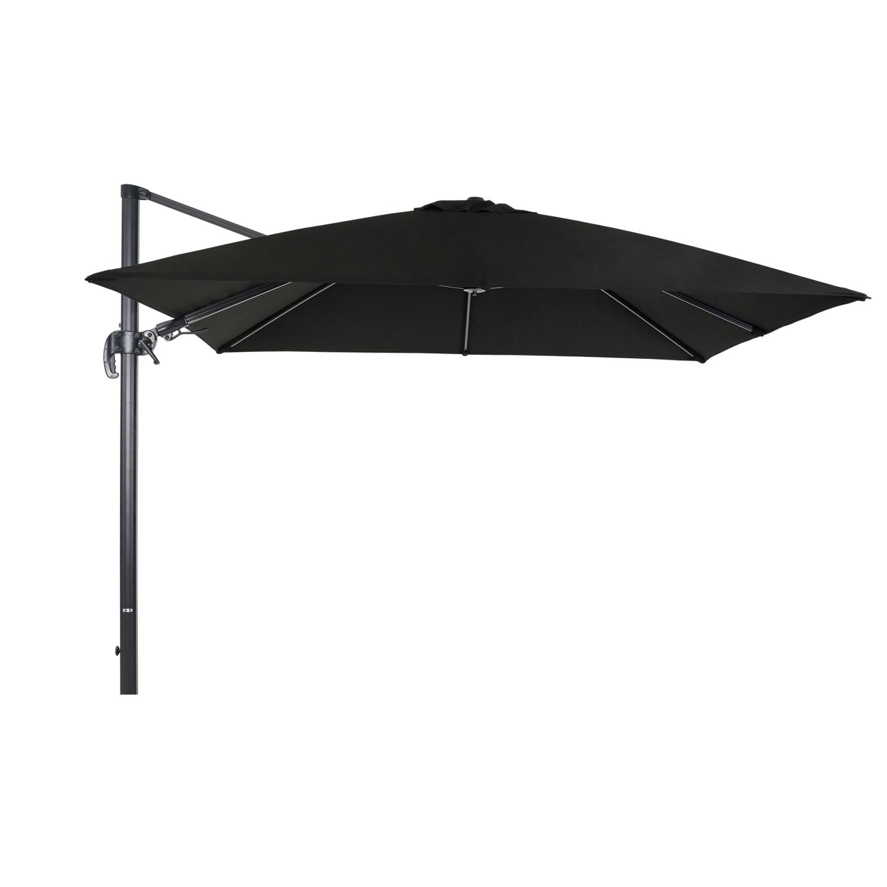 Parasol pendant Avola avec fonction tilt en aluminium noir avec toile ...
