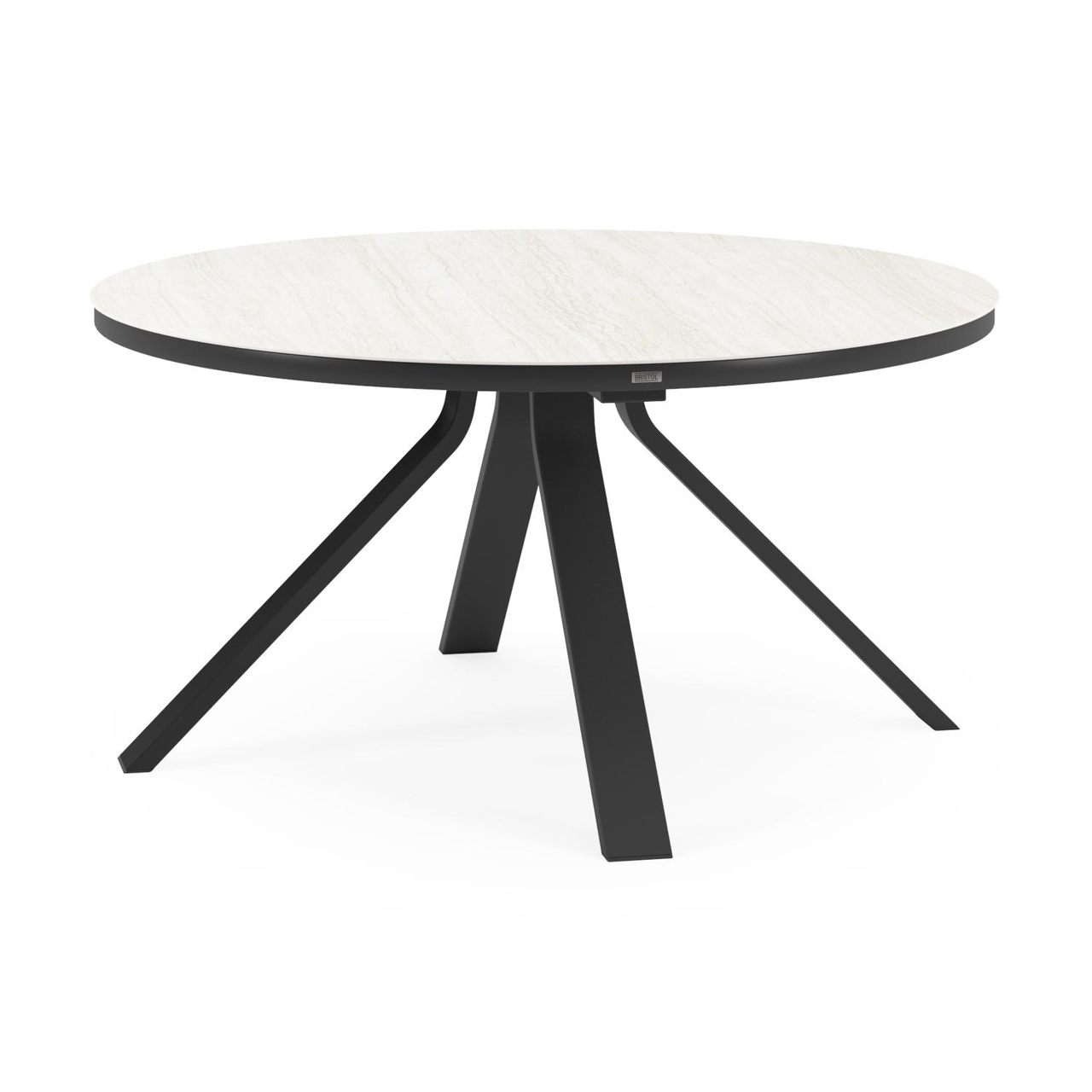 Cesano tuintafel rond in zwart aluminium en volkeramiek calista - Dia ...