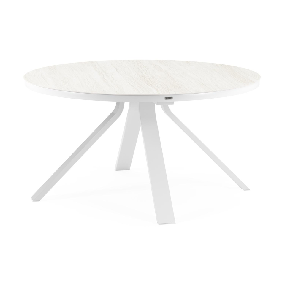 Cesano tuintafel rond in wit aluminium en volkeramiek calista - Dia ...