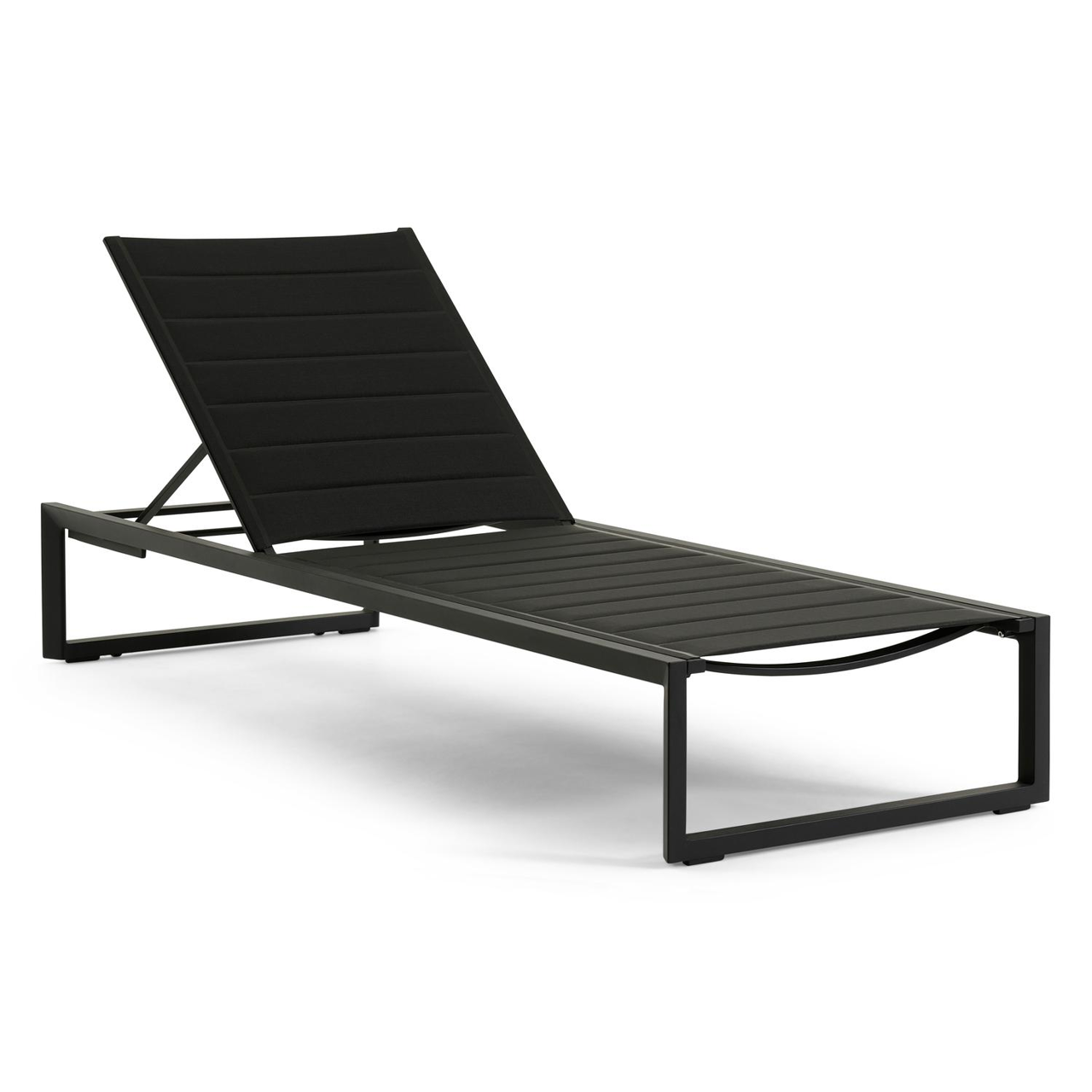 Cirello verstelbaar ligbed in zwart aluminium met zwart comfort textilene