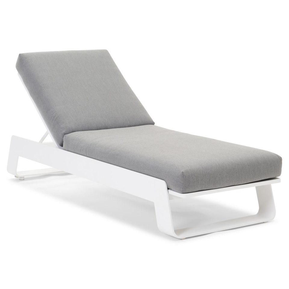 Atessa verstelbaar ligbed in wit aluminium met natte charcoal chine all ...