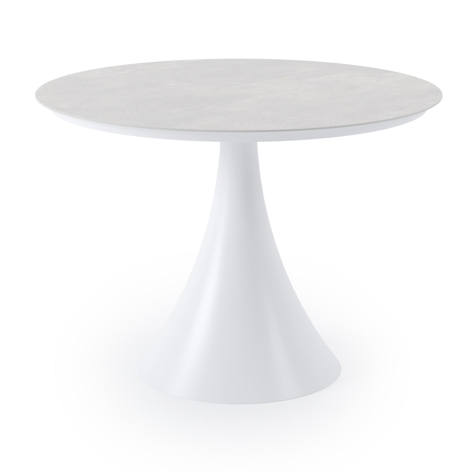 Fano tuintafel in wit aluminium en volkeramiek new york - Dia. 110 x H ...