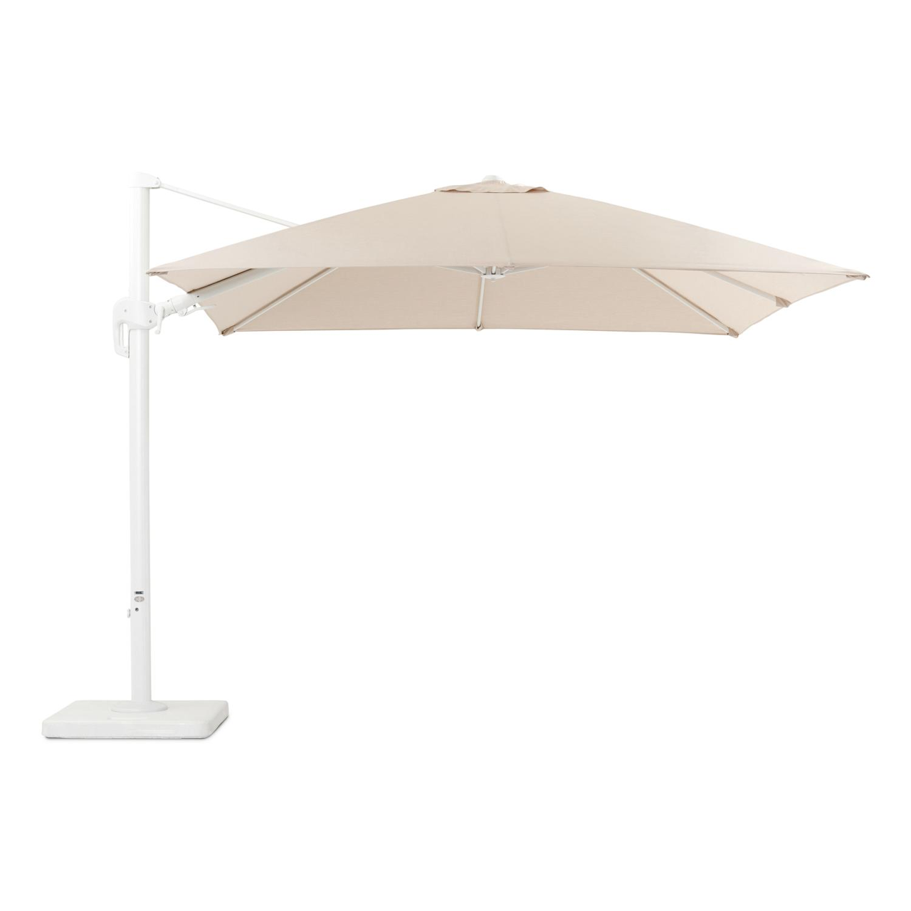 Rufina zweefparasol met tiltfunctie in wit aluminium met beige all ...