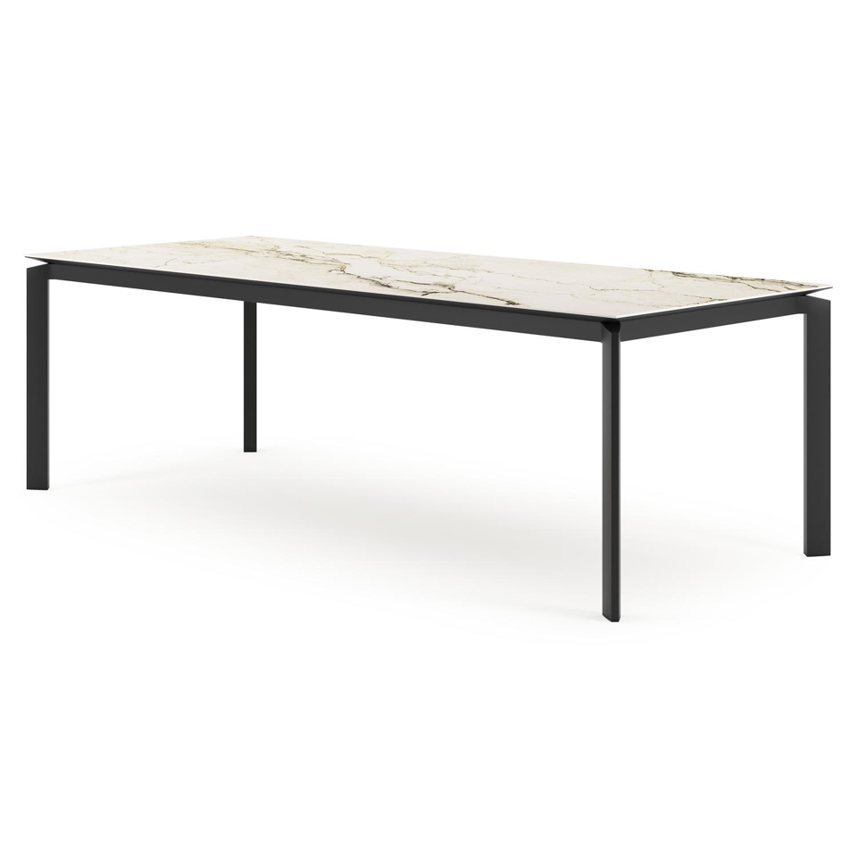 Cirello tuintafel rechthoekig in zwart aluminium en volkeramiek ...