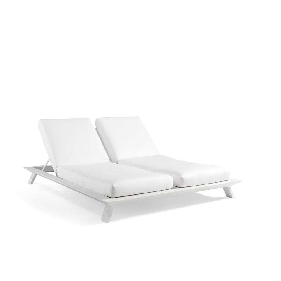 Cesano verstelbaar dubbel ligbed in wit aluminium met natte white all ...