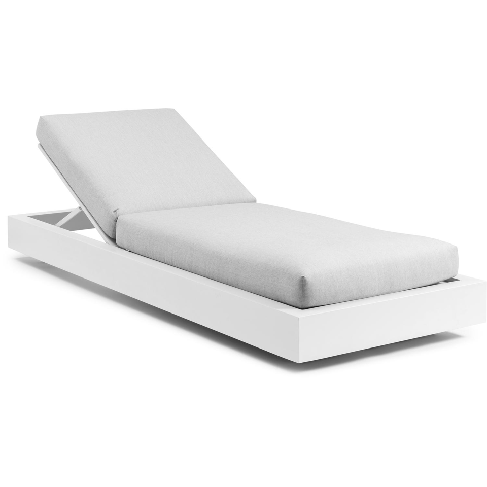 Como verstelbaar ligbed in wit aluminium met natte grey chine all ...