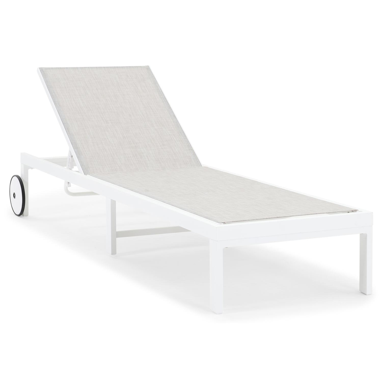 Alba verstelbaar ligbed in wit aluminium met grijs textilene