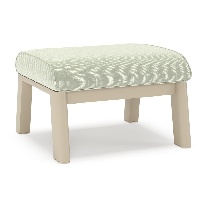 Cirello poef in beige aluminium met slow spirea all weather sunbrella ...