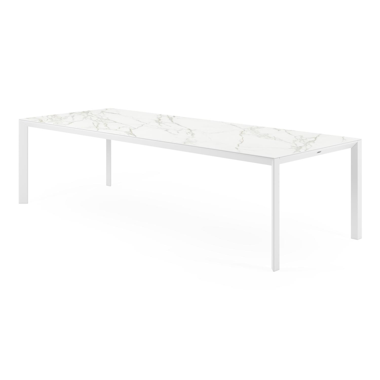 Malito tuintafel in wit aluminium en volkeramiek calacatta - L 280 x B ...