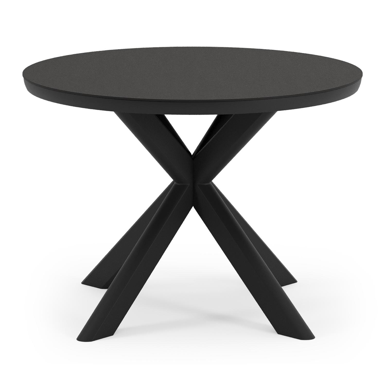 Pamplona tuintafel rond in zwart aluminium en sintered stone Notte ...