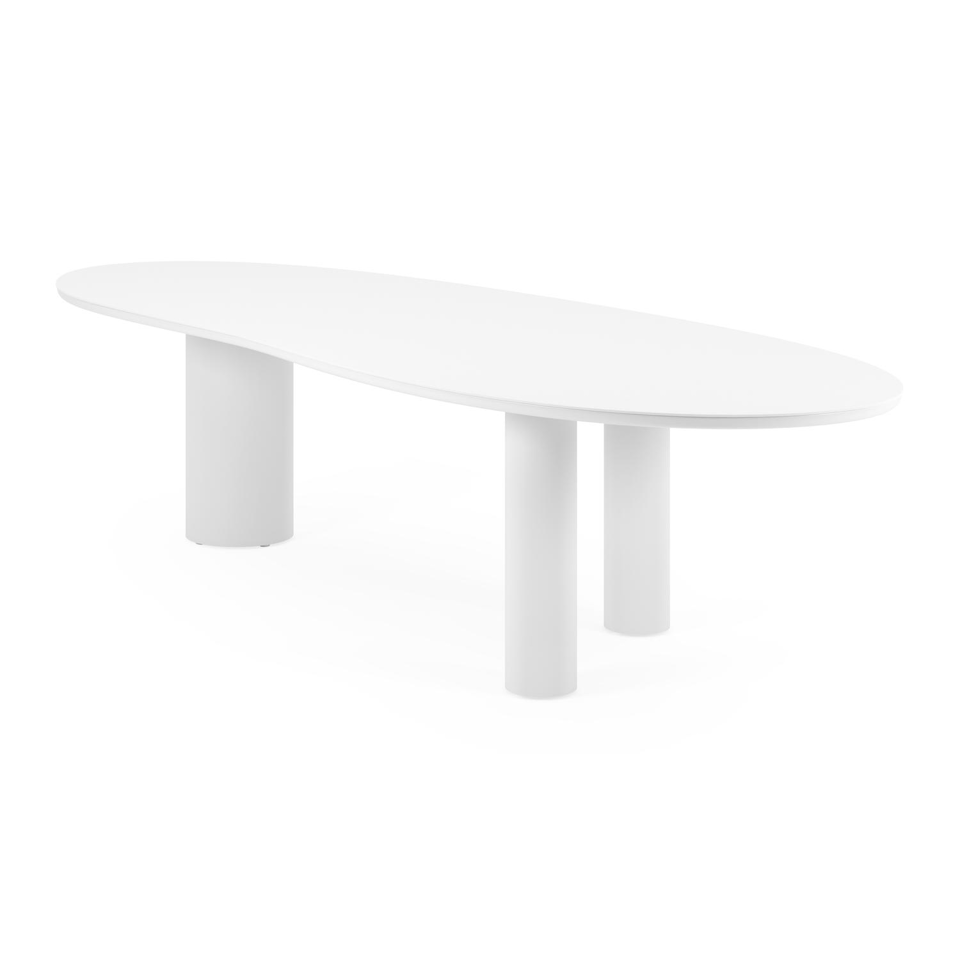 Organo tuintafel organisch in wit aluminium en volkeramiek arctic white ...