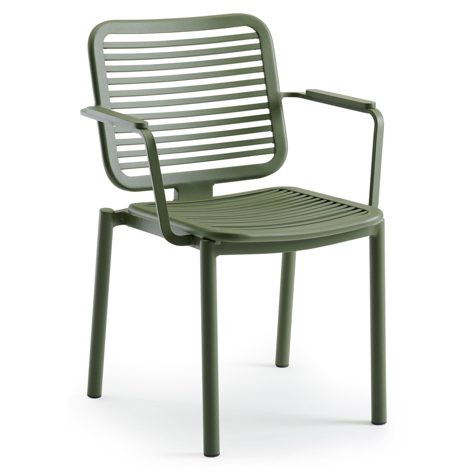 Fano stapelbare tuinstoel in groen aluminium