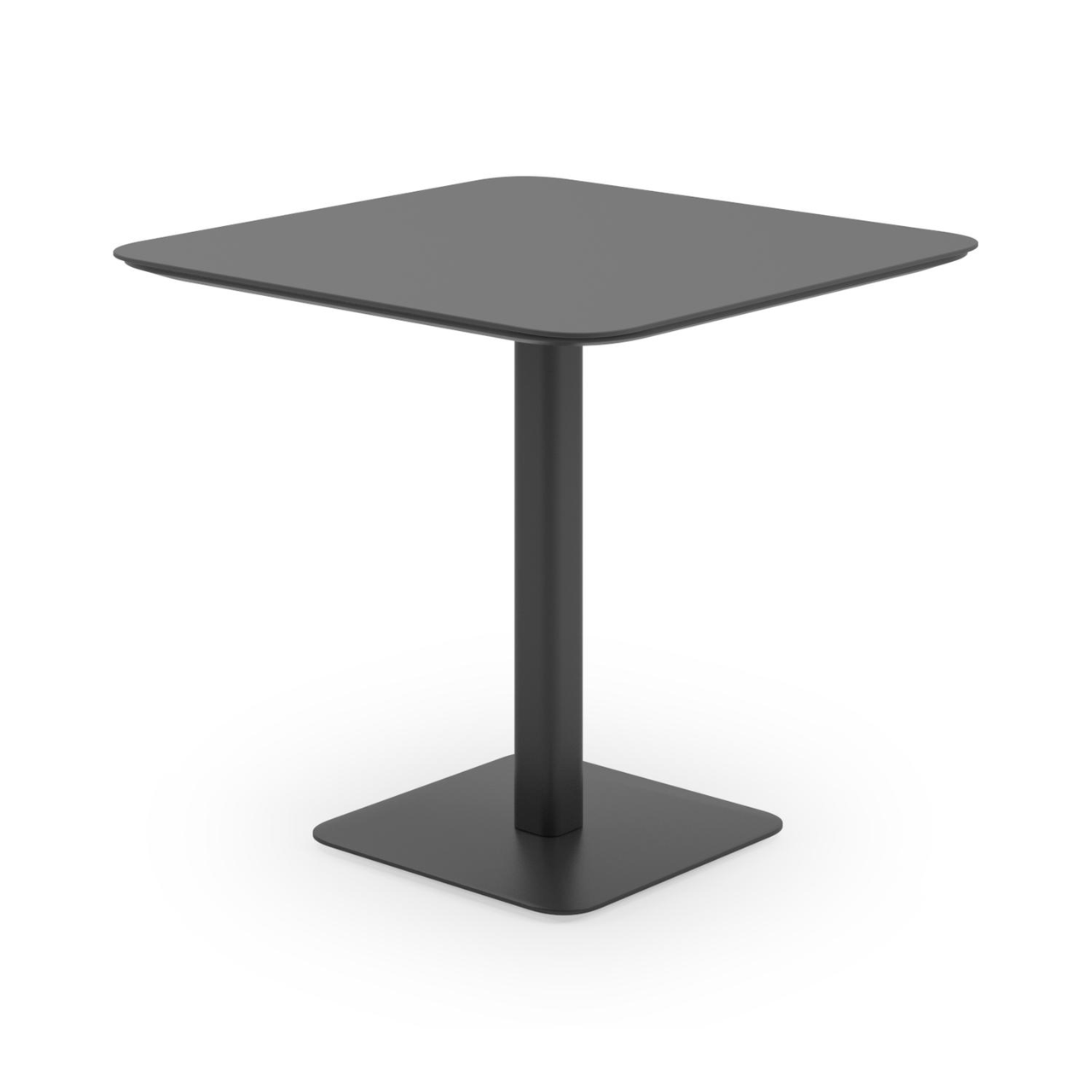 Table de jardin Fano inclinable carré arrondi en aluminium noir et céramique pleine noir - Lg ...
