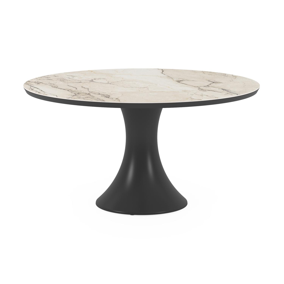 Fano tuintafel rond in zwart aluminium en volkeramiek colorado dunes ...