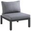 Toma loungezetel 1-zit in zwart aluminium met grijs polyester kussen