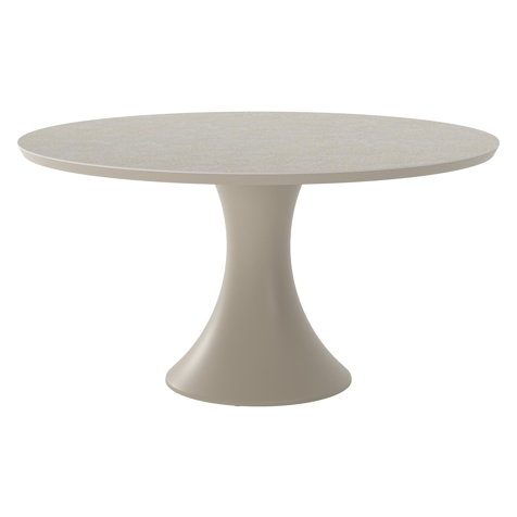 Fano tuintafel rond in beige aluminium en volkeramiek Shilin Dia. 148 x ...