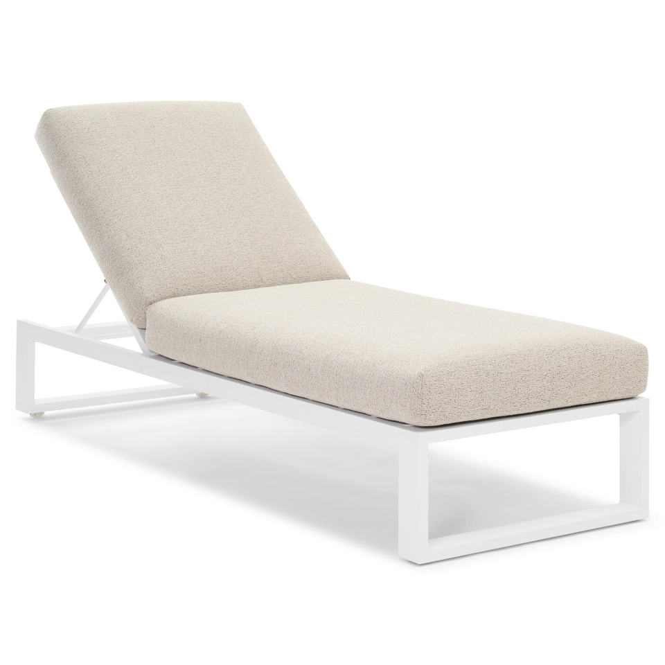 Verato verstelbaar ligbed in wit aluminium met marbella beige all ...