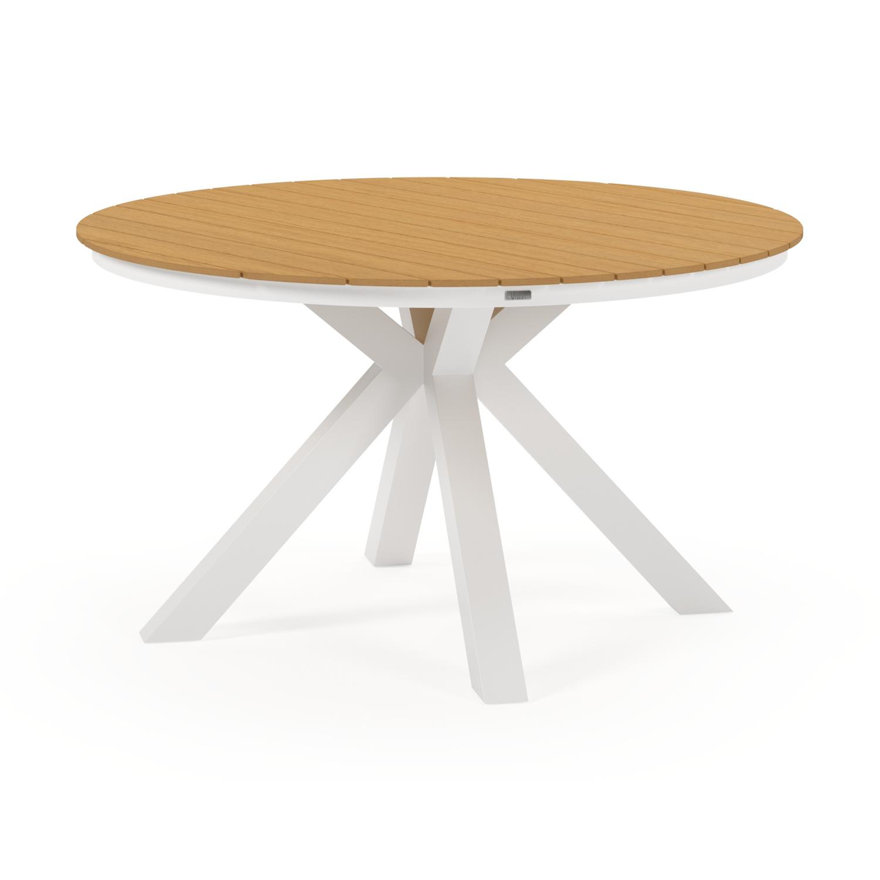 Tora tuintafel in wit aluminium en polywood - Dia. 140 x H 69 cm