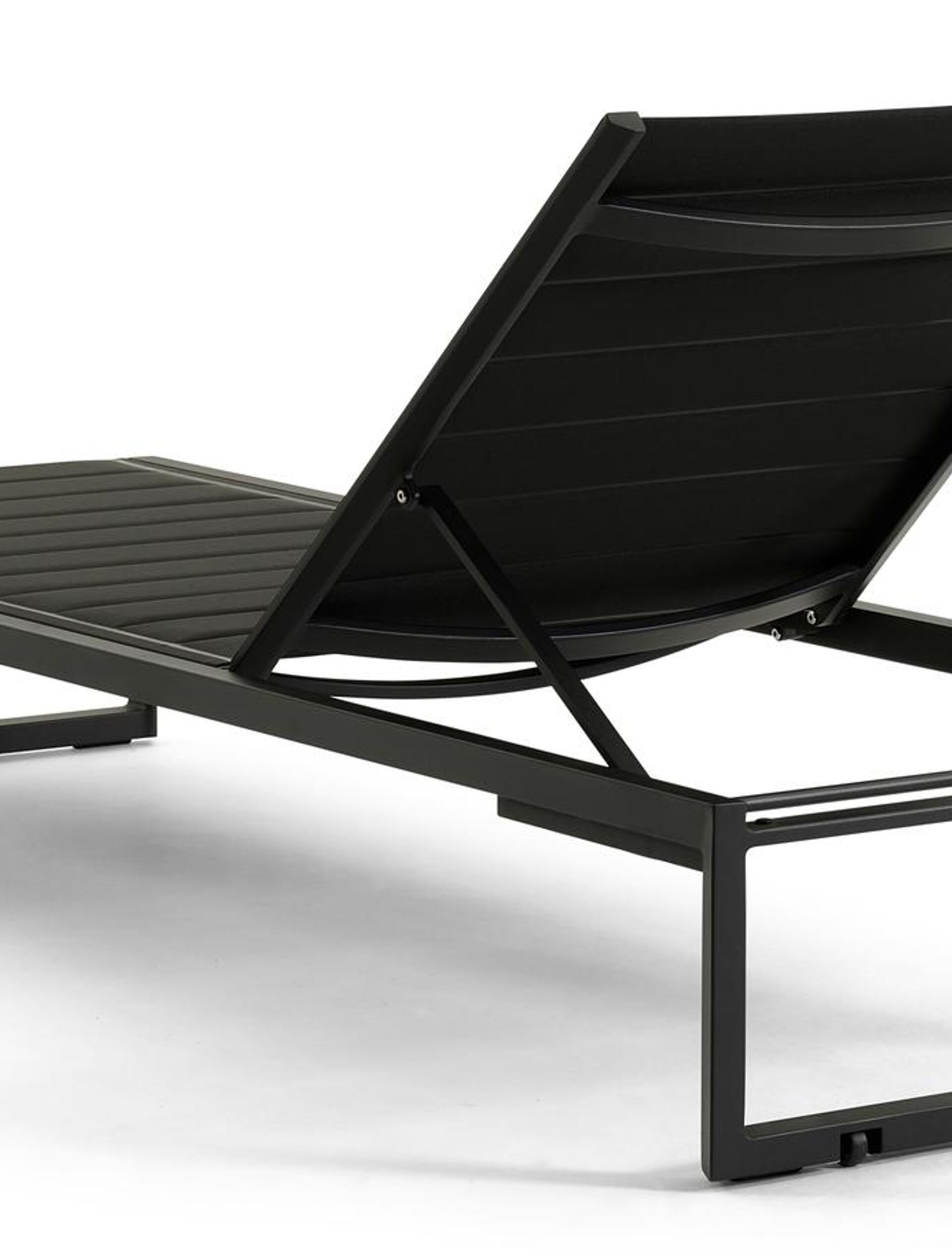 Cirello verstelbaar ligbed in zwart aluminium met zwart comfort ...