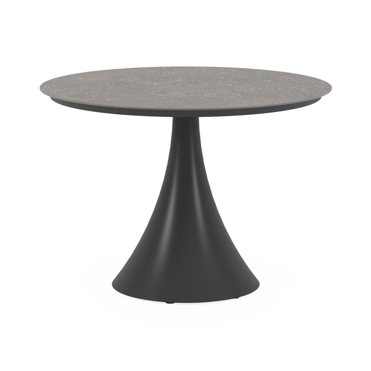 Fano tuintafel rond in zwart aluminium en volkeramiek wulong - Dia. 110 ...