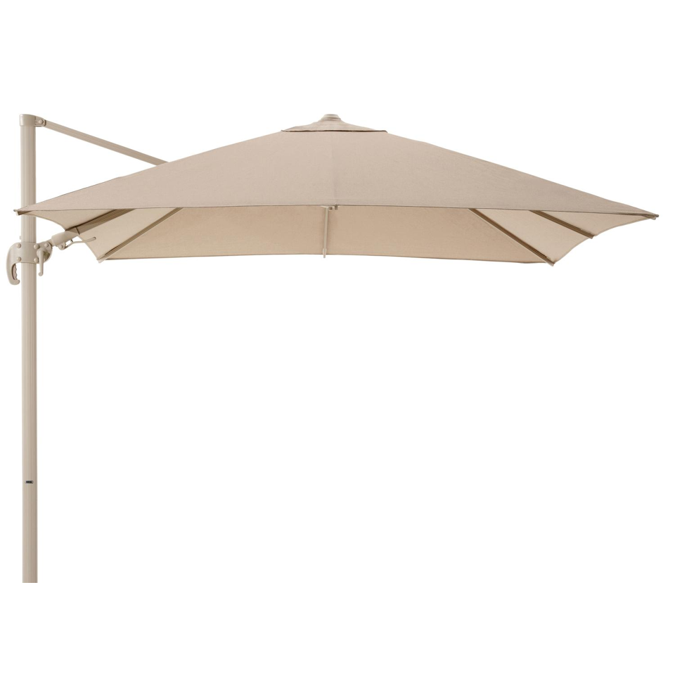 Avola zweefparasol met tiltfunctie in beige aluminium met rustic ...